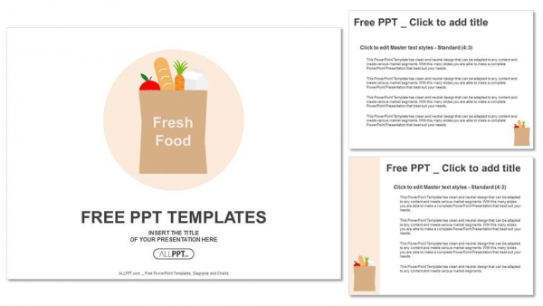 Paper bag with fresh food PowerPoint Templates - Powerpoint and google ...