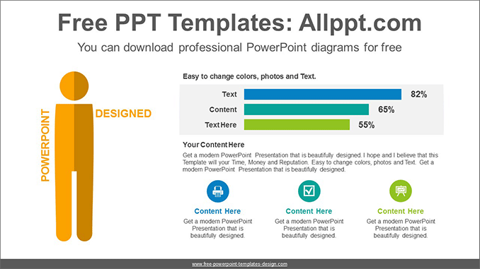 Person icons bar chart PowerPoint Diagram Template - Powerpoint and ...