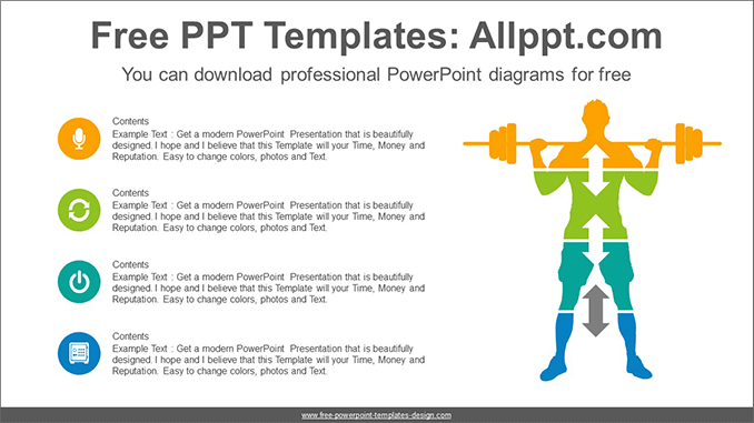 Person lifting dumbbell PowerPoint Diagram Template - Powerpoint and ...