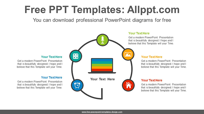 Radial laptop PowerPoint Diagram Template - Powerpoint and google ...