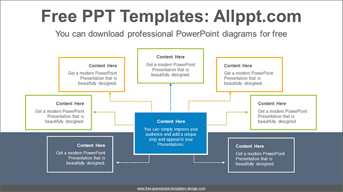 Radial text boxes PowerPoint Diagram Template - Powerpoint and google ...