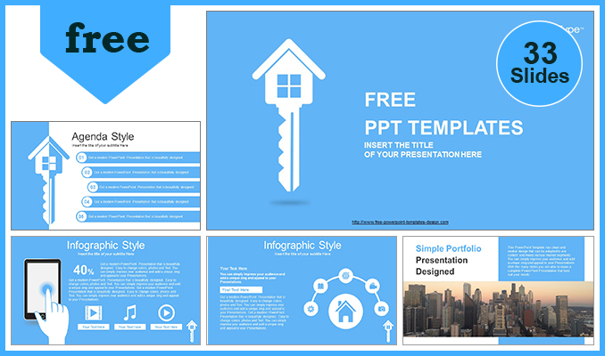 Real Estate House Key PowerPoint Template - Powerpoint and google ...