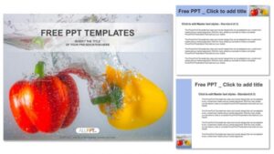 Red and yellow paprika peppers in water PowerPoint Templates ...