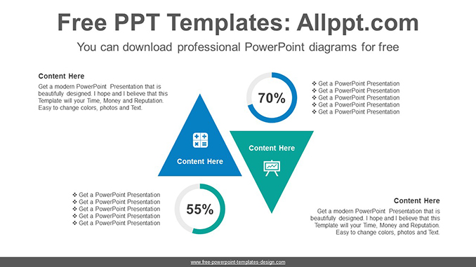 Reverse-facing triangle PowerPoint Diagram Template - Powerpoint and ...