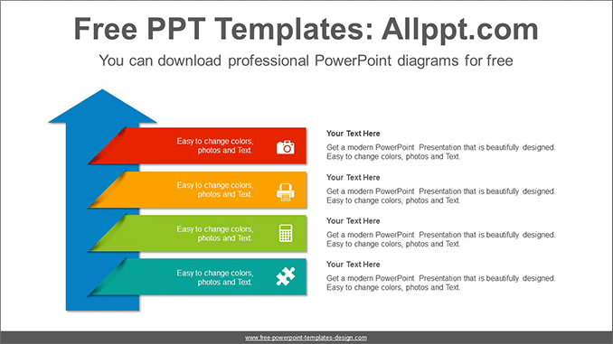 Rising arrow banners PowerPoint Diagram Template - Powerpoint and ...