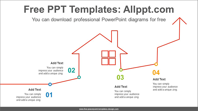 Rising line house PowerPoint Diagram Template - Powerpoint and google ...