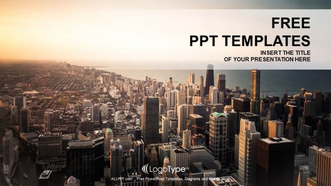 Rooftop View Panorama At Sunset-PPT Templates - Powerpoint and google ...