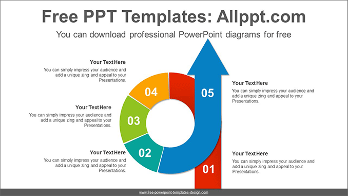 Rotation rising arrow PowerPoint Diagram Template - Powerpoint and ...