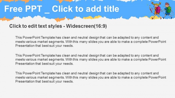 School children students little boy and girl kids PowerPoint Templates ...