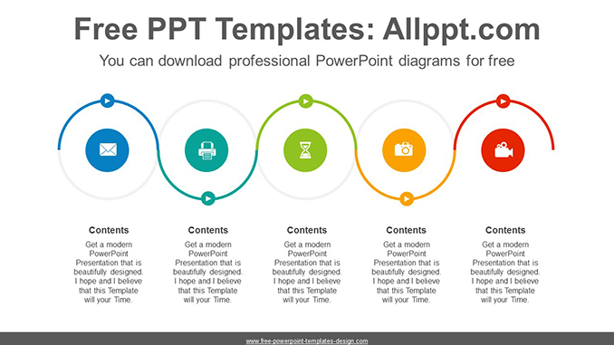Serpentine flow course PowerPoint Diagram Template - Powerpoint and ...