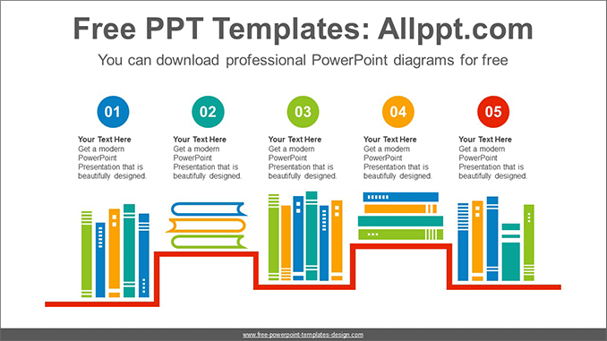Shelf arranged books PowerPoint Diagram Templates - Powerpoint and ...
