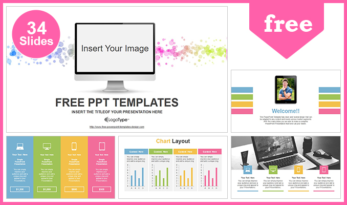 Simple Monitor PowerPoint Template - Powerpoint and google slides ...