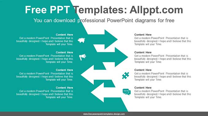 Slope Symmetrical Arrows PowerPoint Diagram - Powerpoint and google ...