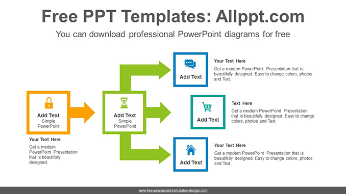 Square arrow flow PowerPoint Diagram Template - Powerpoint and google ...