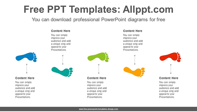 Step five footsteps PowerPoint Diagram Template - Powerpoint and google ...