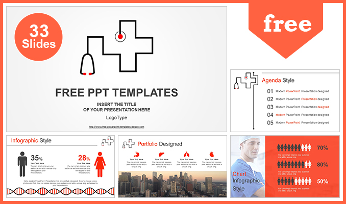 Stethoscope Hospital Symbol PowerPoint Template - Powerpoint and google ...