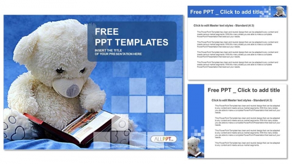Teddy bear reads a book PowerPoint Templates - Powerpoint and google ...