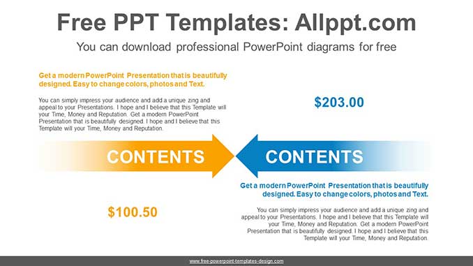 Two Opposing Arrows PowerPoint Diagram - Powerpoint and google slides ...