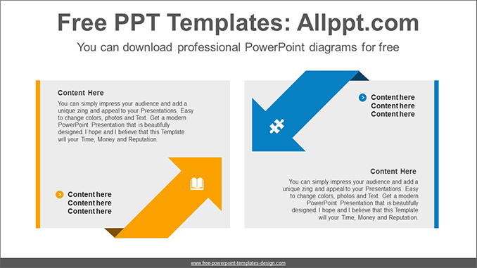 Two diagonal arrow PowerPoint Diagram Template - Powerpoint and google ...