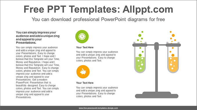Two test tube PowerPoint Diagram Template - Powerpoint and google ...