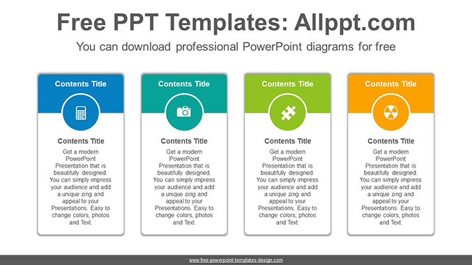 Vertical carded banner PowerPoint Diagram Template - Powerpoint and ...