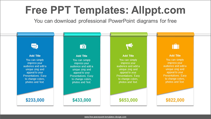 Vertical flag banner PowerPoint Diagram Template - Powerpoint and ...