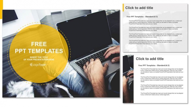 Working On Laptop PowerPoint Templates - Powerpoint and google slides ...