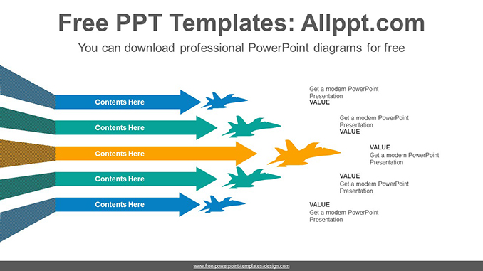 Bend Arrows flow PowerPoint Diagram - Powerpoint and google slides ...