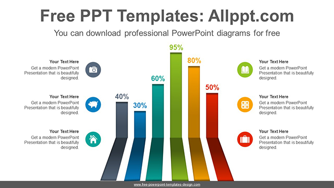 Rising Ribbon Bar Chart PPT Diagram - Powerpoint and google slides ...