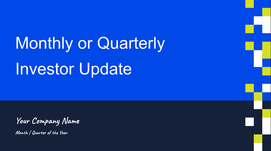 Monthly or Quarterly Investitor Update - Powerpoint and google slides ...