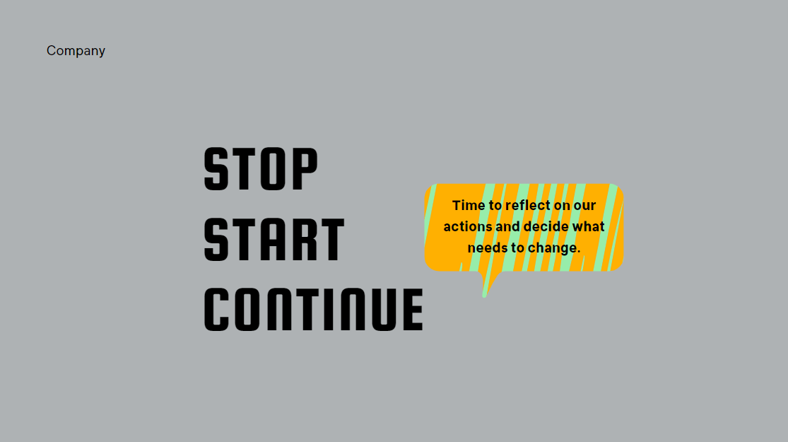 Start Stop Continue - Powerpoint and google slides Saveslides templates