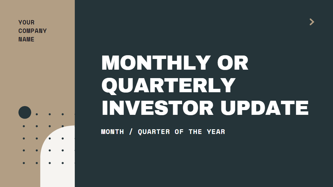 Monthly or Quarterly Investor Update - Powerpoint and google slides ...